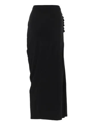 Paco Rabanne Viscose Midi Skirt - Black