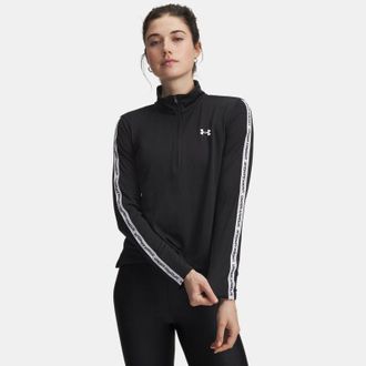 Under Armour Tech Streifendetail mit Schriftzug.5-Zip-Oberteil f&uuml;r Damen Schwarz / Wei&szlig; / Wei&szlig; XXL