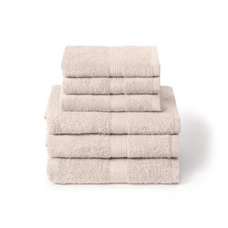 Caleffi 6-teiliges Handtuch-Set mit G&auml;stehandtuch - bestehend aus 3 x Gesichtshandtuch 55 x 100 cm + 3 x Bidetuch 40 x 60 cm - 100% Baumwolle weich und sehr s