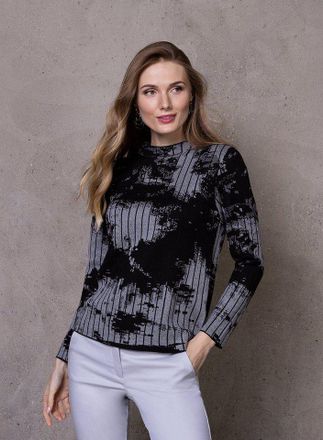 Passioni Strickpullover mit abstraktem Muster