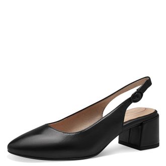 Tamaris Comfort Damen Slingpumps aus Leder Elegant, Schwarz (Black Nappa), 39 EU