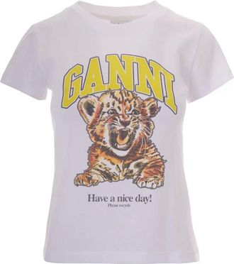 Ganni Femme, Tops, Blanc, Taille: 40 FR T-shirts