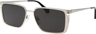 Off-white Sonnenbrillen - Yoder Logo Sunglasses - Gr. unisize - in Silber - f&uuml;r Damen