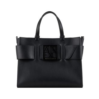 A|X Armani Exchange Femme, Sacs, Noir, Taille: ONE Size Sac à main en similicuir avec logo