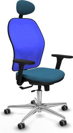 Piqueras y Crespo Ergonomischer Stuhl f&uuml;r Telearbeit mit 3D-Armen, h&ouml;henverstellbare Lendenwirbelst&uuml;tze und festes Kopfteil, ausgestattet mit Syncro/Traslack und einges