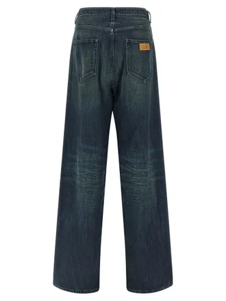 Maison Margiela Stone-Washed Rigid Cotton Jeans - Indigo