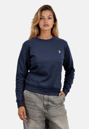 U.S.Polo Association Rundhalspullover USZoee - Damen Sweatshirt mit Rundhalsausschnitt Weiche Baumwollmischung, femininer Schnitt und Logo-Stickerei