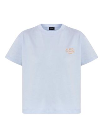 A.P.C. t-shirt à logo brodé - Bleu