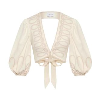 IXIAH Ixiah, Femme, Blouses et Chemises, Blanc, Taille: 40 FR Chemisier Crème à Style Alkali