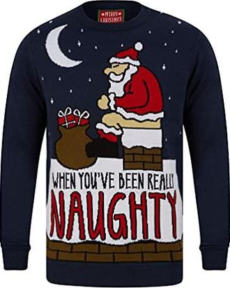 Tokyo Laundry Pull de Noël pour Homme Inscription Merry Christmas - Bleu - X-Large