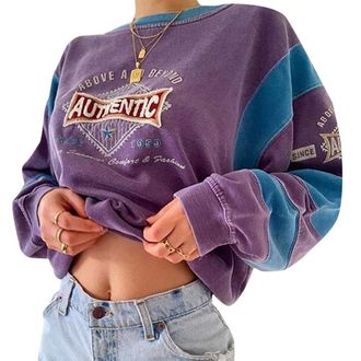 Onsoyours Damen Schmetterling Pulli Sweatshirts Hoodie Sport Langarm Kapuzenpullover Mode Bequem Casual Pulli Mit Kordel Und Taschen C Violett XXL
