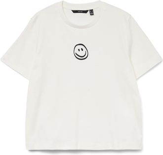 Vero Moda Damen Vmsara Mette Ss Top Box JRS Ga Noos, Snow White, Small