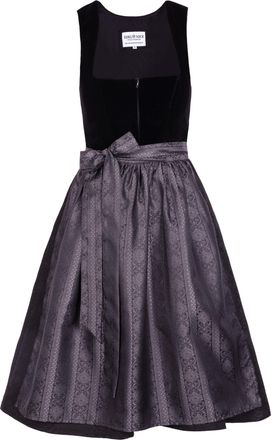 Edelnice Trachtenmode Midi Dirndl Evi Samt Schwarz Gr. 32-54 (DE/NL/SE/PL, Numerisch, 46, Regular, Regular, Schwarz)
