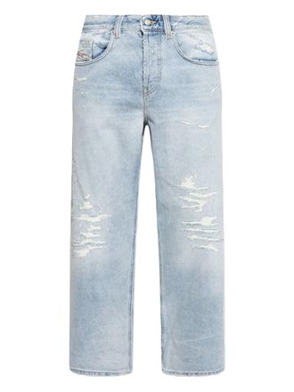 Diesel jean en coton à effet usé - Bleu