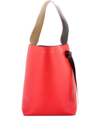 Celine petit sac cabas Twisted Cabas Tote en cuir - Rose