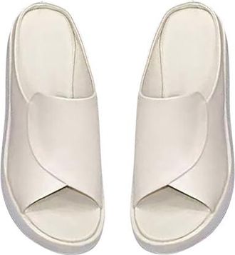 Generic Pantoufles d&eacute;t&eacute; &eacute;l&eacute;gantes pour femme 35-40 : pantoufles en cuir pour femmes pantoufles d&eacute;t&eacute; cor&eacute;ennes avec semelle souple sandales de plage mode sanda