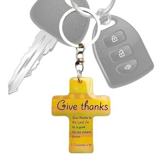 Generico Porte-cl&eacute;s Cristiano - Porte-cl&eacute;s avec Verset Biblique en bois, porte-cl&eacute;s religieux de J&eacute;sus pour homme, femme, sac &agrave; dos, portefeuille, sac, bagages