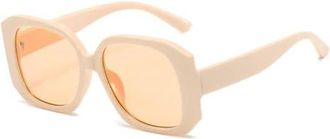 Generic Lunettes de soleil tendance pour femme - Couleur violette - Couleur gelée - UV400, Thé beige, Taille unique