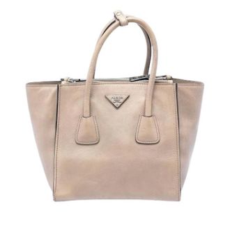 Prada Sacoche Pre-owned &agrave; double poche - Femme - Pre-owned - Beige - Taille: ONE Size