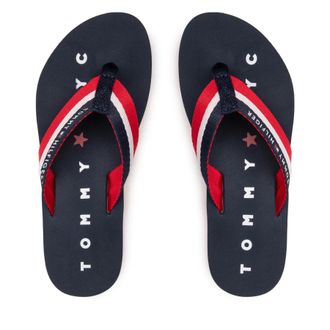 Tommy Hilfiger Zehentrenner Tommy Hilfiger Tommy Loves Ny Beach Sandal FW0FW02370 Dunkelblau