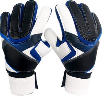 Walmeck Torwarthandschuhe, Verdickte Latex-Handfl&auml;che, Maximaler Schutz, Griff, Erwachsene, Fu&szlig;ball, Blau, Gr&uuml;n, Rot, Gr&ouml;&szlig;e 7/8/9 (8)