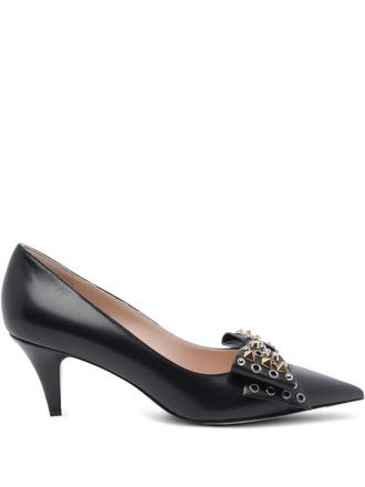 Valentino Garavani escarpins à noeud clouté 65 mm - Noir