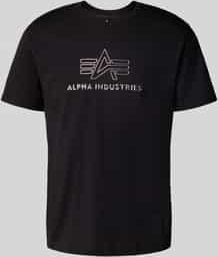 Alpha Industries T-Shirt mit Label-Print und Rundhalsausschnitt