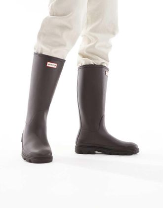 Hunter Downpour - Gummistiefel in Schokobraun mit hohem Schaft