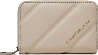 Calvin Klein Jeans Geldb&ouml;rse Calvin Klein Jeans Quileted Med Zip K60K612256 &Eacute;cru