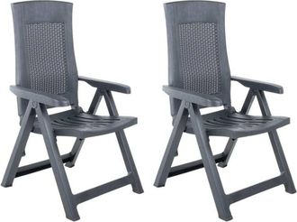 vidaXL Vidaxl - Chaises inclinables de jardin lot de 2 Plastique Anthracite
