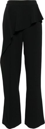 Edward Achour Paris Schlaghose mit Rüschendetail - Schwarz