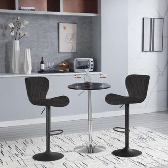 Woltu Barhocker 2er Set, Barst&uuml;hle H&ouml;henverstellbar 360&deg; Drehbar, Bistrostuhl ergonomisch, mit R&uuml;ckenlehne Fu&szlig;st&uuml;tze, Drehhocker ergonomisch, Samt