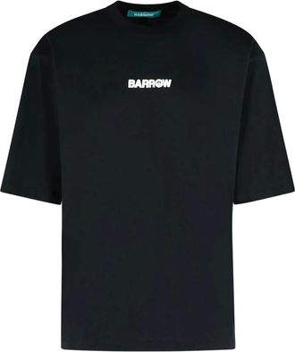 Barrow Barrow, Homme, Tops, Noir, Taille: M T-Shirt avec Logo et Imprim&eacute; Teddy