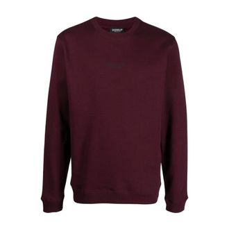 Dondup SweaT-shirt en coton &agrave; col rond classique - Homme - Sweatshirts et sweats &agrave; capuche - Rouge - Taille: XL