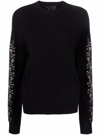Philipp Plein pull brodé de sequins - Noir