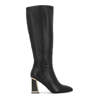 Kazar Schwarze Stiletto-Stiefel mit goldenen Eins&auml;tzen - - Shoes - Damen - Schwarzk - 36 EU