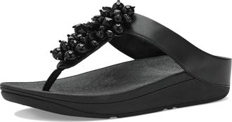 FitFlop Fino Damen Zehensteg-Sandalen mit Perlen-Clip, Schwarz, 36 EU, Schwarz, 36 EU