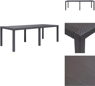 vidaXL Gartentisch Braun 220x90x72 cm Kunststoff Rattan-Optik - Gartentisch - Esstisch - Rattan Optik - Kunststoffe M&ouml;bel - Wetterfest
