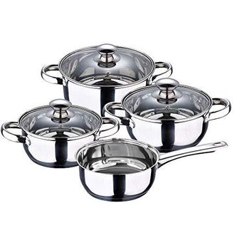 San Ignacio Batterie de cuisine 7 pièces Casserole sans couvercle Ø16 (1,5 L)/Casserole Ø16 (1,5 L) Casserole Ø18 (2,0 L) Casserole Ø20 (3,0 L) Inox Induction Q35