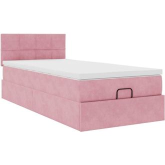vidaXL Ottoman-Bett mit Matratze Rosa 80x200 cm Samt vidaXL
