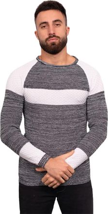 Just Emporio Herren Erwachsene, Pullover, Grau/Weiß, Medium