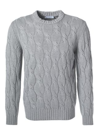 Gran Sasso Herren Pullover grau unifarben