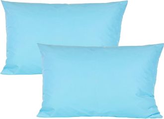 JACK 2er Set 40x60cm Outdoor Kissenhülle Kissenbezug Wasserfest Sitzkissen Lounge Kissen Garten Stuhl Lotus Effekt, Farbe:Hellblau