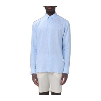 Brooksfield L&auml;ssiges Leinenhemd - - Shirts - Herren - Blau - S