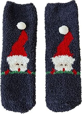 Generic Chaussettes courtes de No&euml;l fantaisie pour femme, en polaire douce pour lhiver, chaussettes pelucheuses, chaussettes tricot&eacute;es, chaussettes douces, d&eacute;