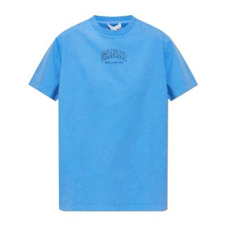 Ganni Logo T-Shirt - - Tops - Damen - Blau - M