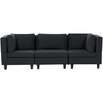 Beliani Modulsofa 3-Sitzer UNSTAD Stoff Schwarz