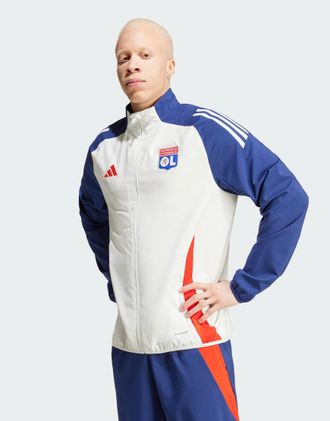 adidas adidas Performance - Olympique Lyonnais Tiro 24 - Veste de présentation - Blanc/indigo nuit