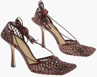 Bottega Veneta Mesh Sandals with Strass 10 cm Heel size 40