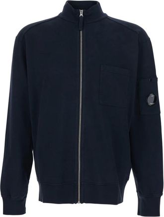 C.P. Company C.p. Company, Homme, Sweatshirts et sweats &agrave; capuche, Bleu, Taille: XL SweaT-shirt zipp&eacute; &agrave; col montant